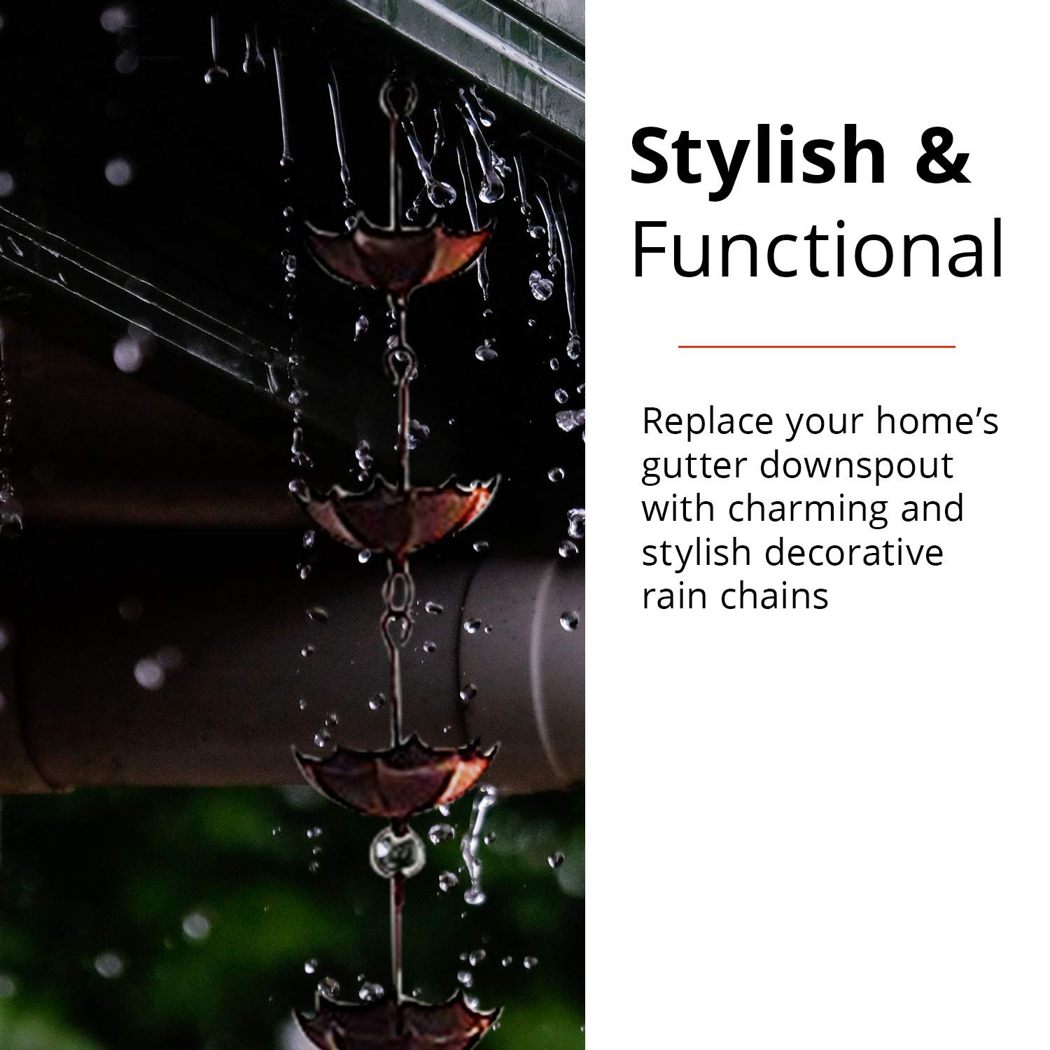 Snapklik.com : NACH Decorative Umbrella Rain Chain, Heavy Duty Cast ...