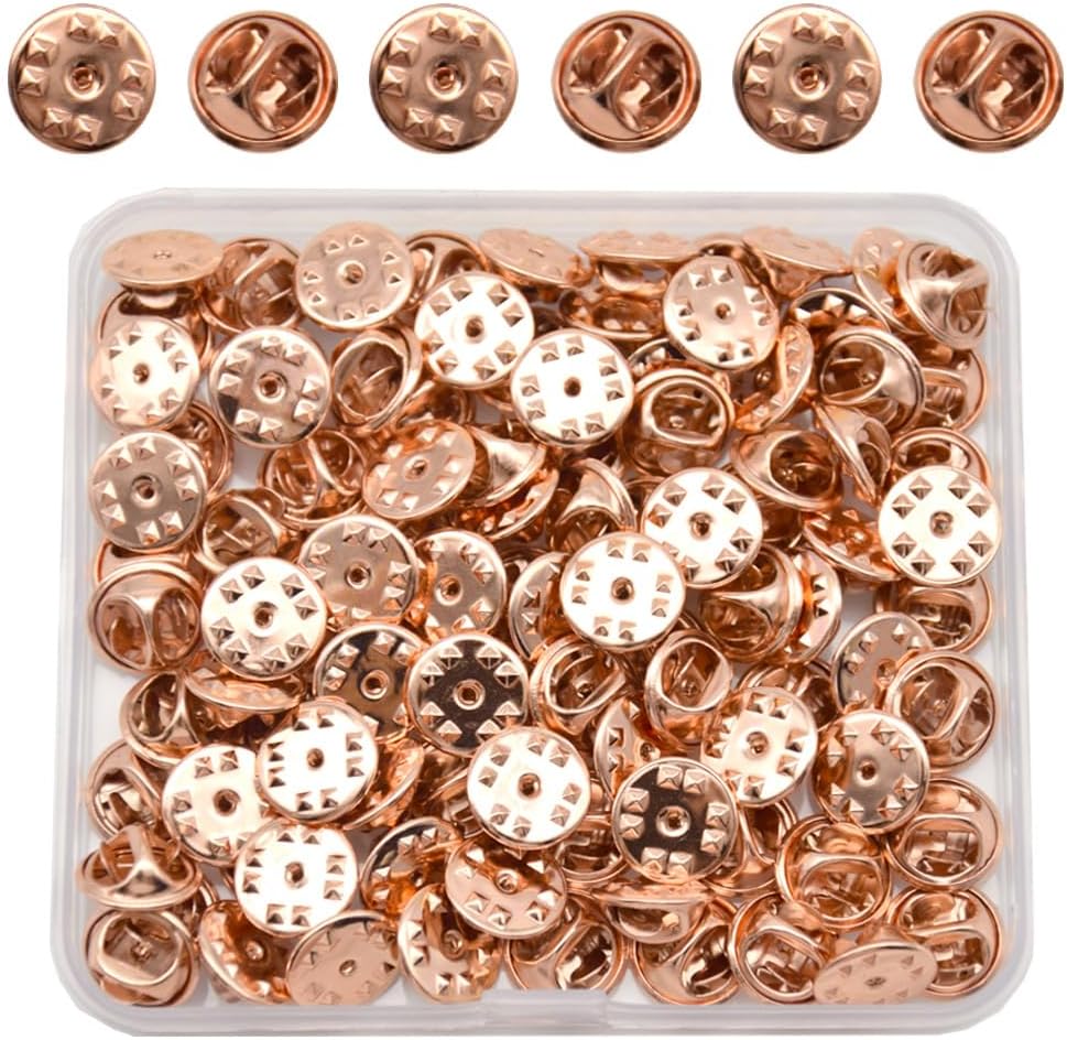 Amazon.com: Hocansen 100 Pcs Locking Pin Backs 11mm Brooch Pin Back ...