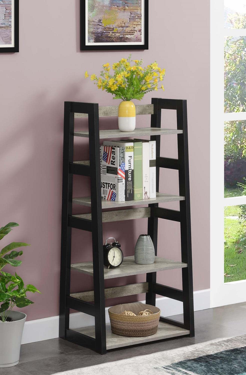 Trestle Bookshelf Conway 65in Natural Cast Iron Bookshelf | Whalen