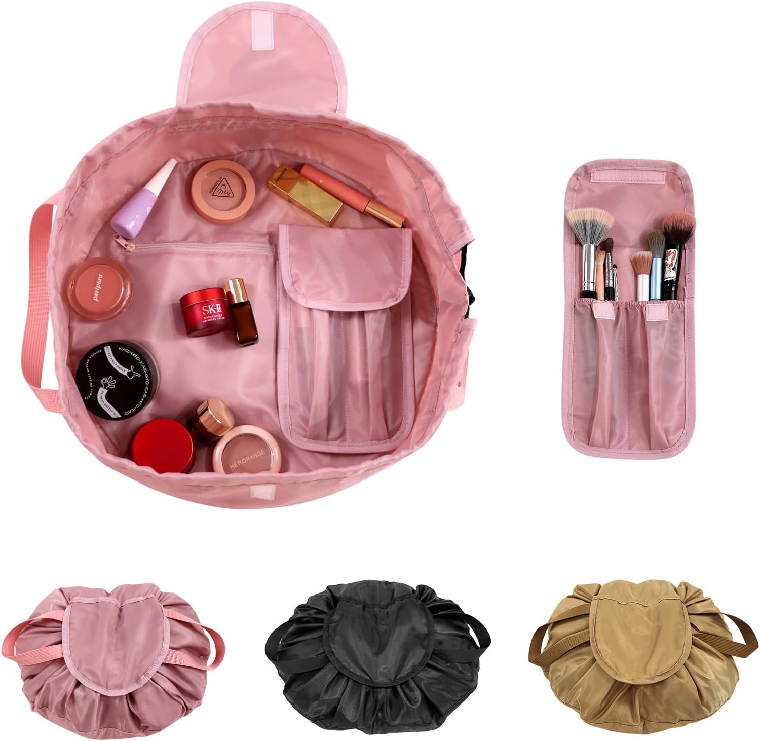 Amazon.com: SUMBABO Drawstring Cinch Makeup Bag for Women - Drawstring ...