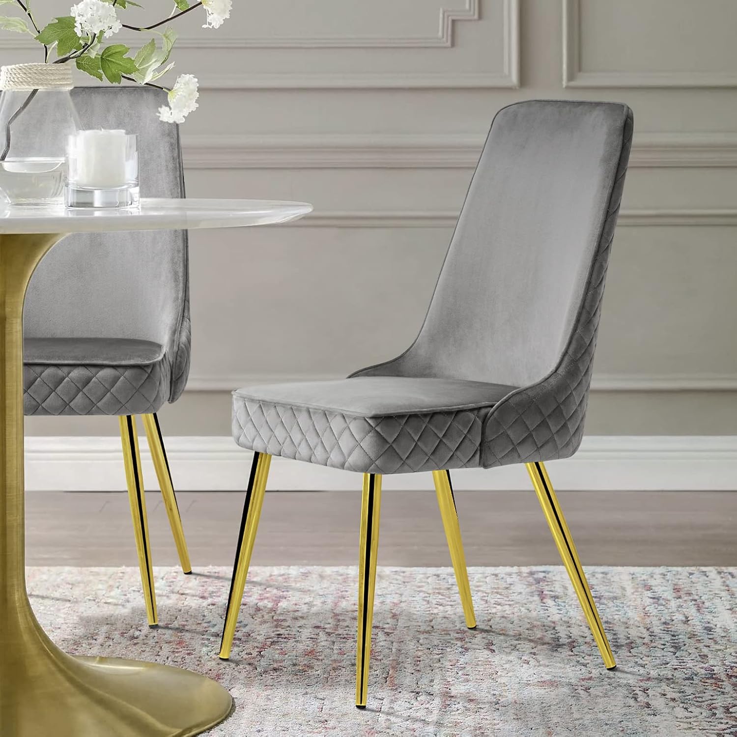 Amazon.com - Comfy to go Dining Chairs, Velvet Dining Chairs Set of 2 ...