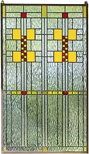 Amazon.com: 20" x 34" Stained Glass Mission Style Window Panel : Home ...
