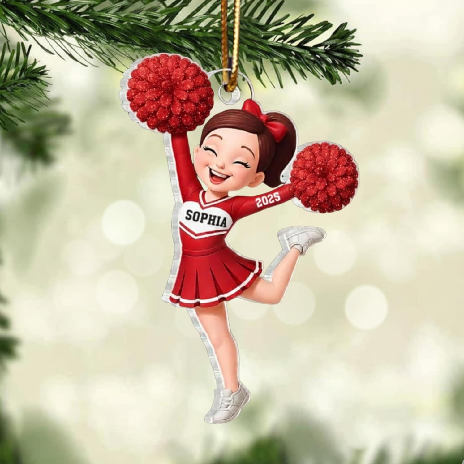 Amazon.com: Personalized Cheerleader Christmas Ornament 2025, Custom ...