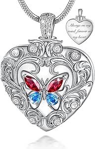 Amazon.com: Fanery sue Butterfly Ashes Necklace Cremation Jewelry for ...