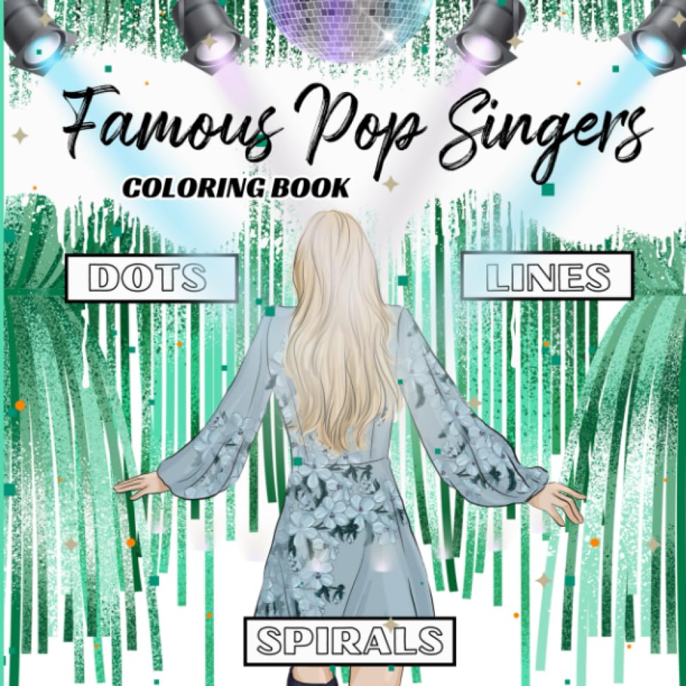 Famous Pop Singers Dots Lines Spirals Coloring Book: Intricate ...