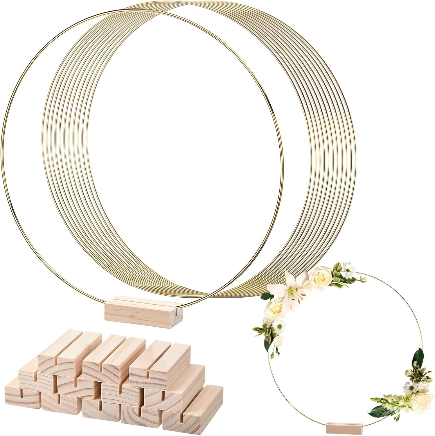 sourcing map Metal Floral Hoop 12 Inch Wreath Rings Centerpiece Table ...