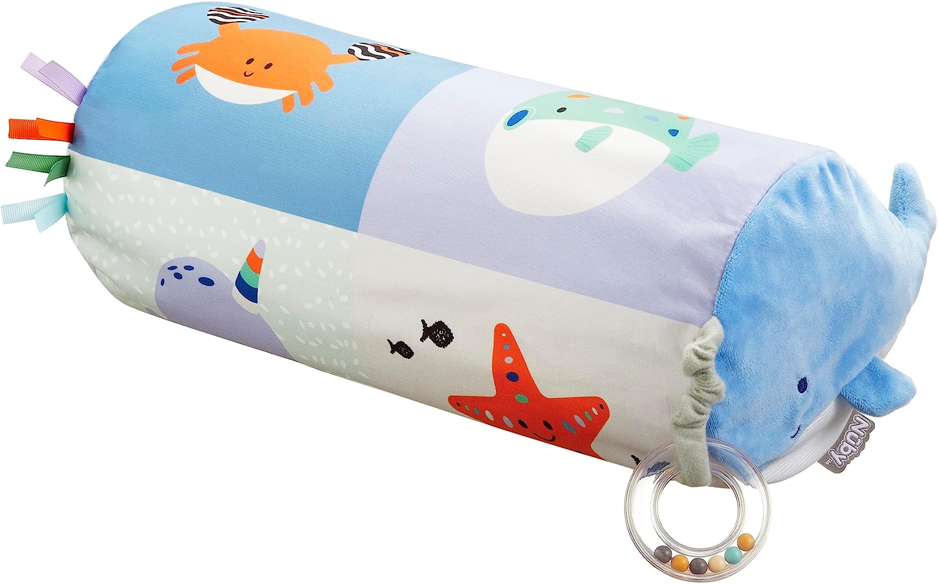 Mamas & Papas Tummy Time Roll, Interactive Soft Baby Pillow with ...