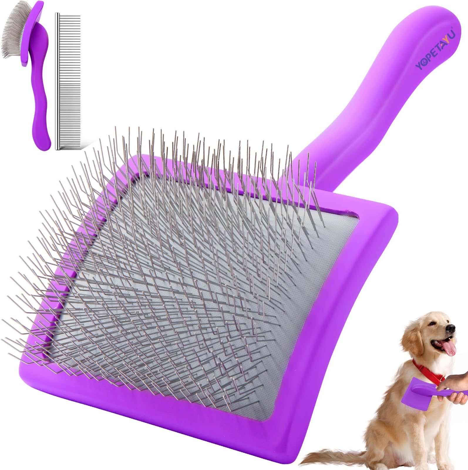 Amazon.com: Pet Slicker Brush With Soft Massage Grooming Stainless ...