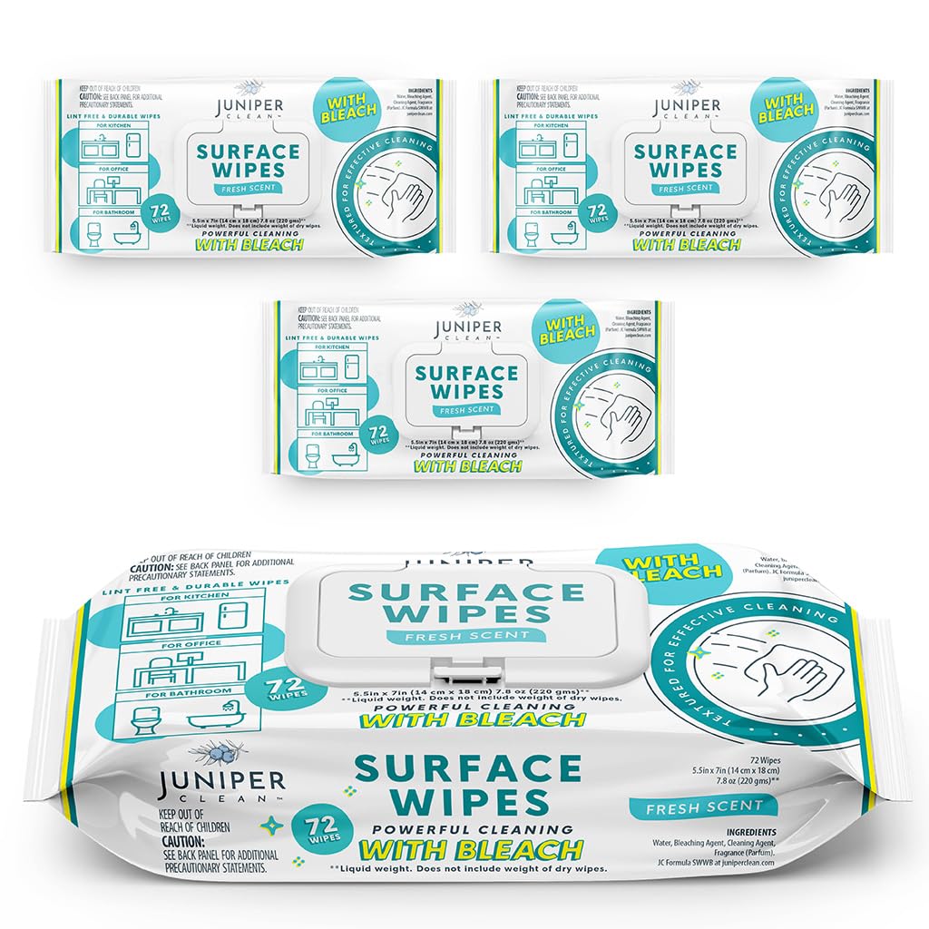 Amazon.com: Juniper CLEAN 3 Pack Surface Cleaning Wipes with Bleach ...