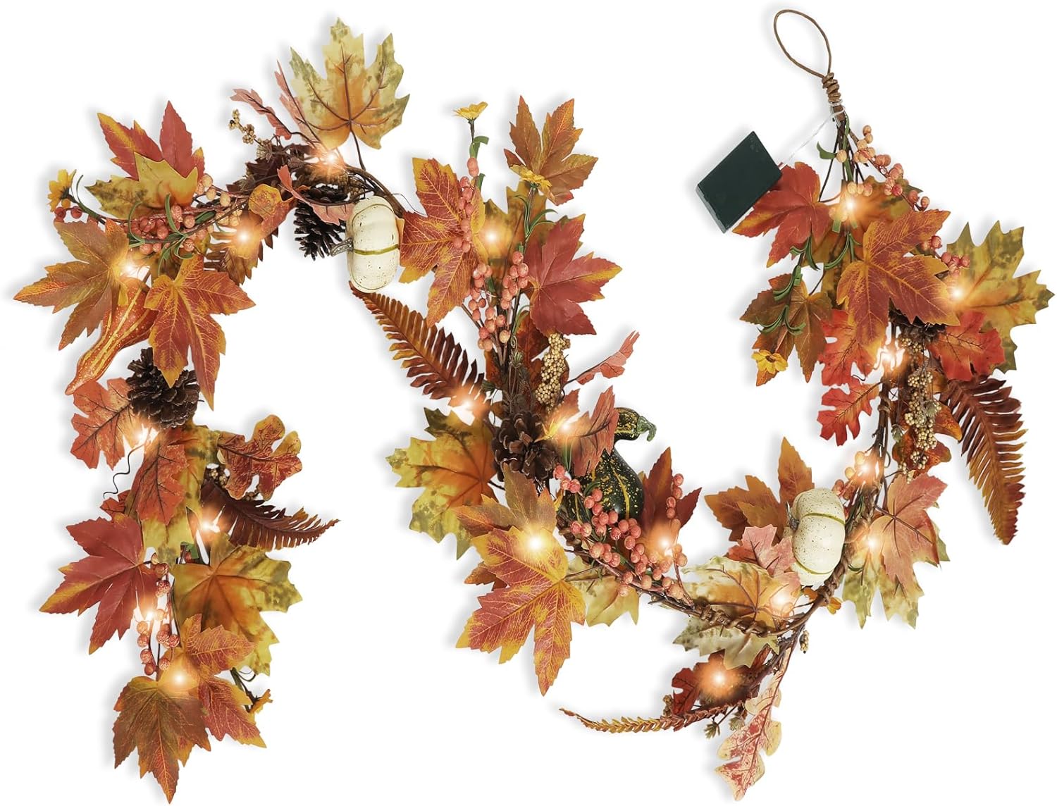 Amazon.com: Artgar Maple Leaf Pumpkin Berry Garland - 6 Ft with 30 ...