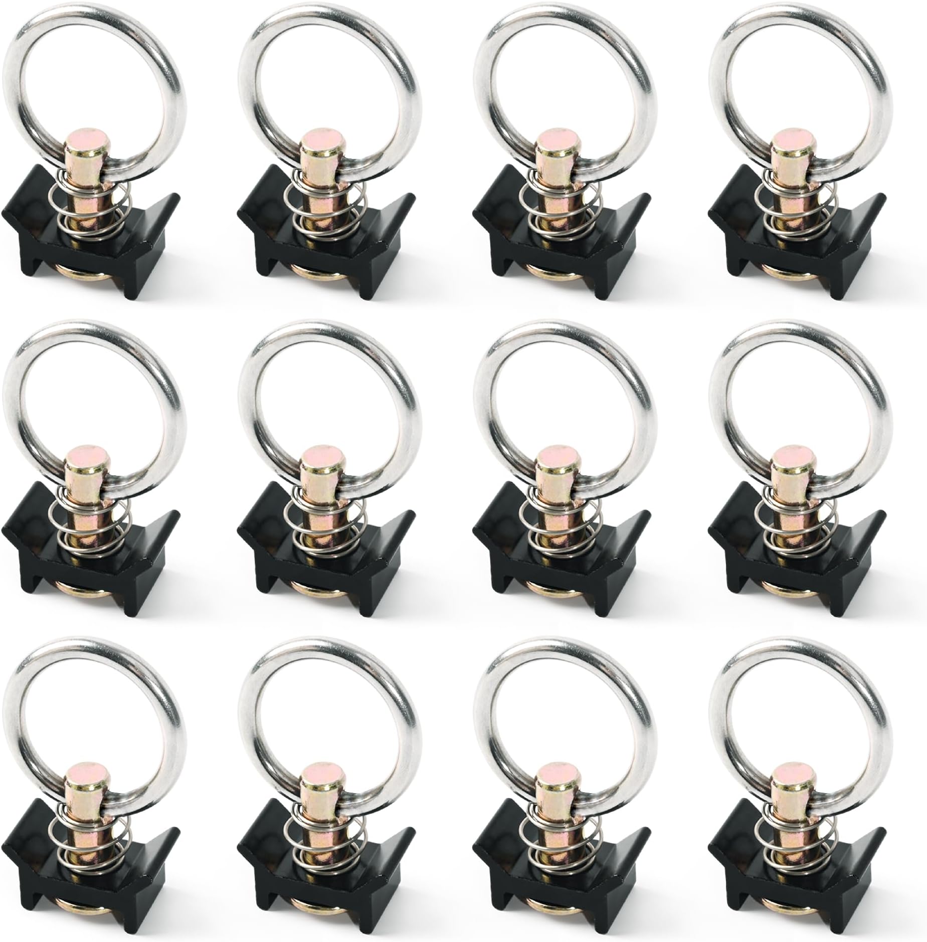 Amazon.com: 12 Pack Black L Track Single Stud Fitting with Round Ring ...