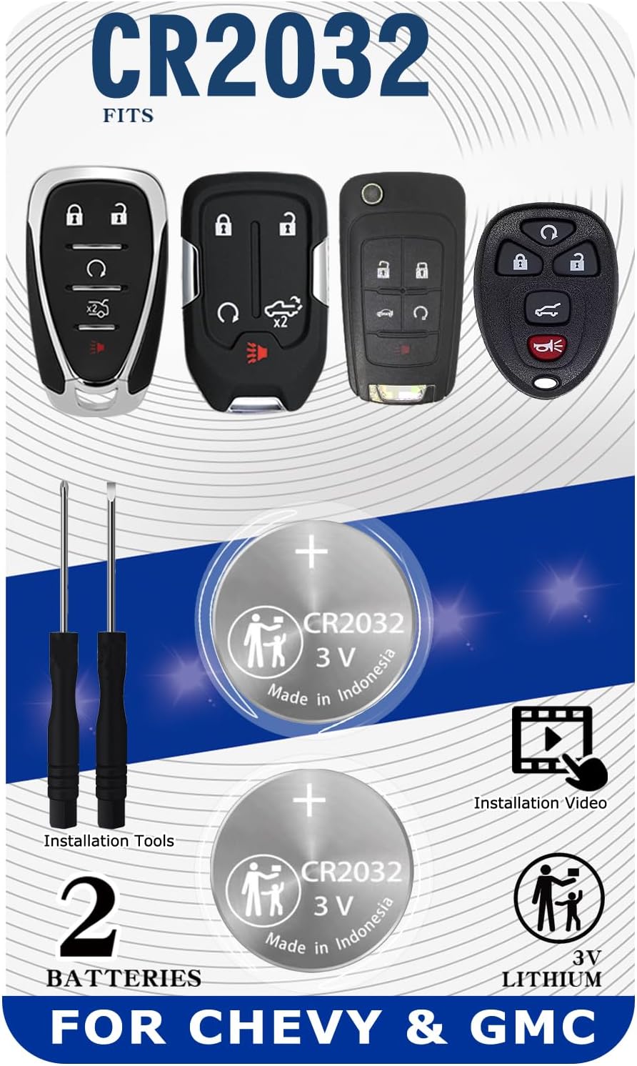 Amazon.com: Key Fob Replacement Batteries for Chevy & GMC (Silverado ...