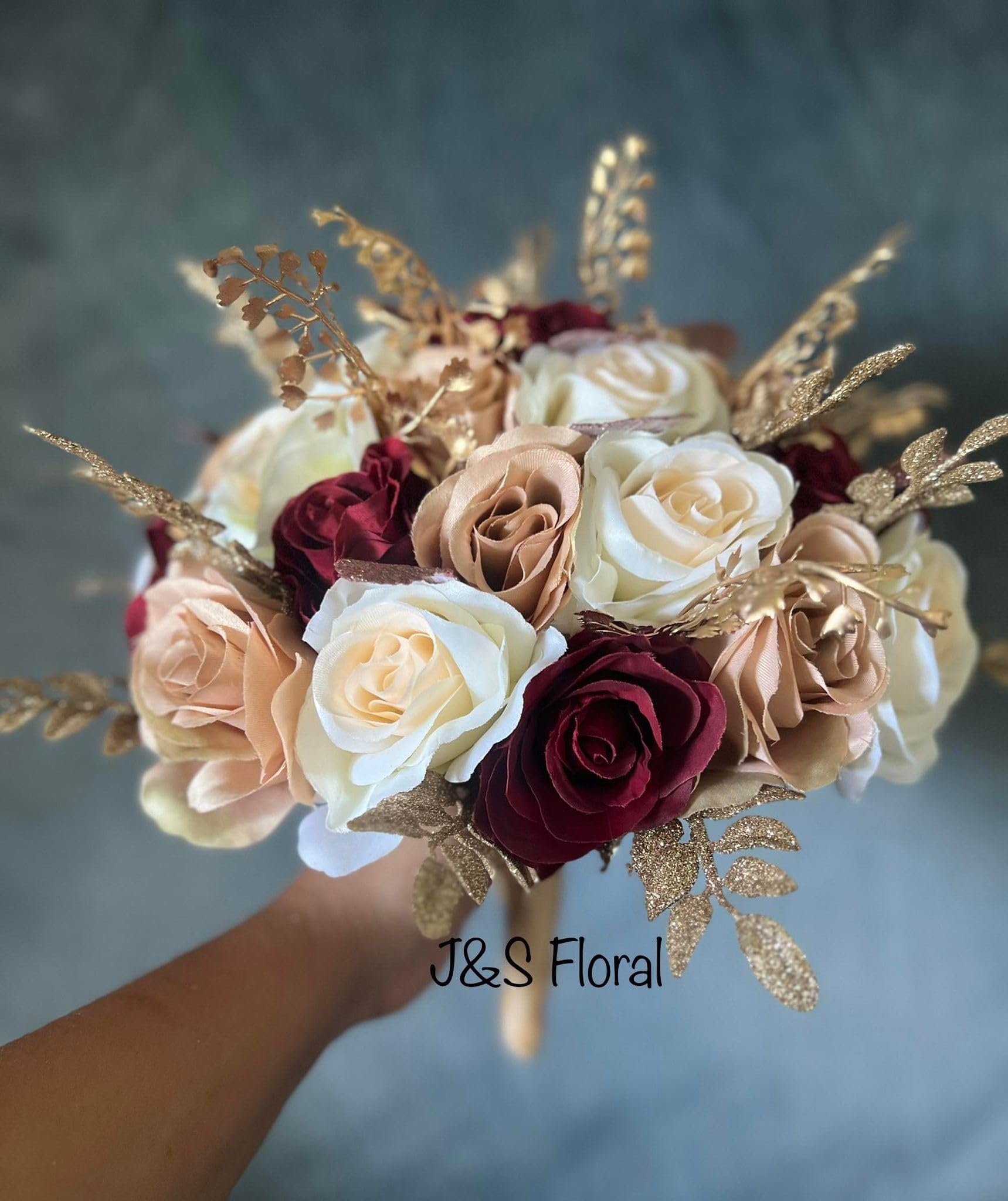 Burgundy Ivory Wedding Rose Gold, Burgundy, Ivory And Book Page