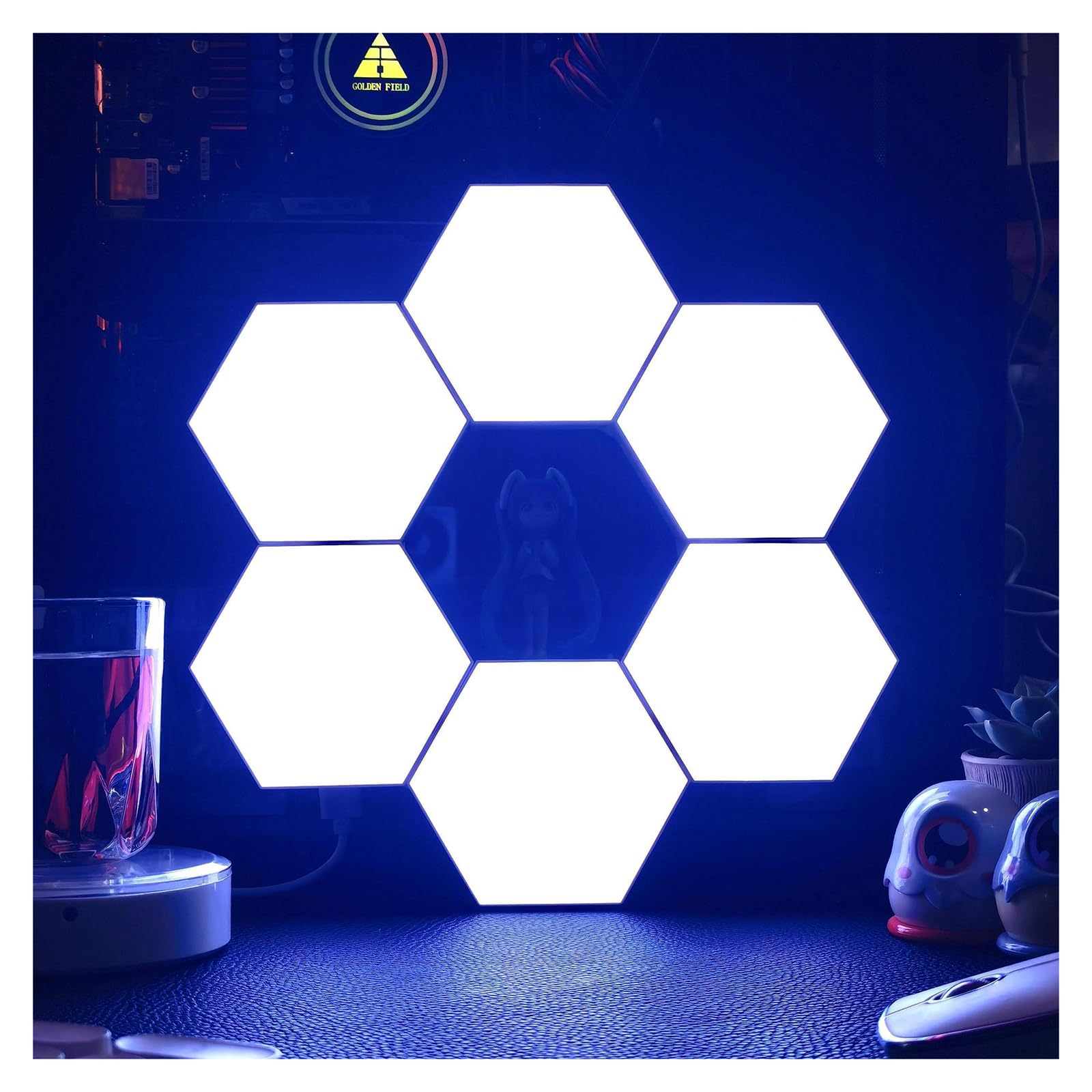 6 Pack Hexagon LED Lights, Touch Sensitive Hexagon Wall Light Panels ...