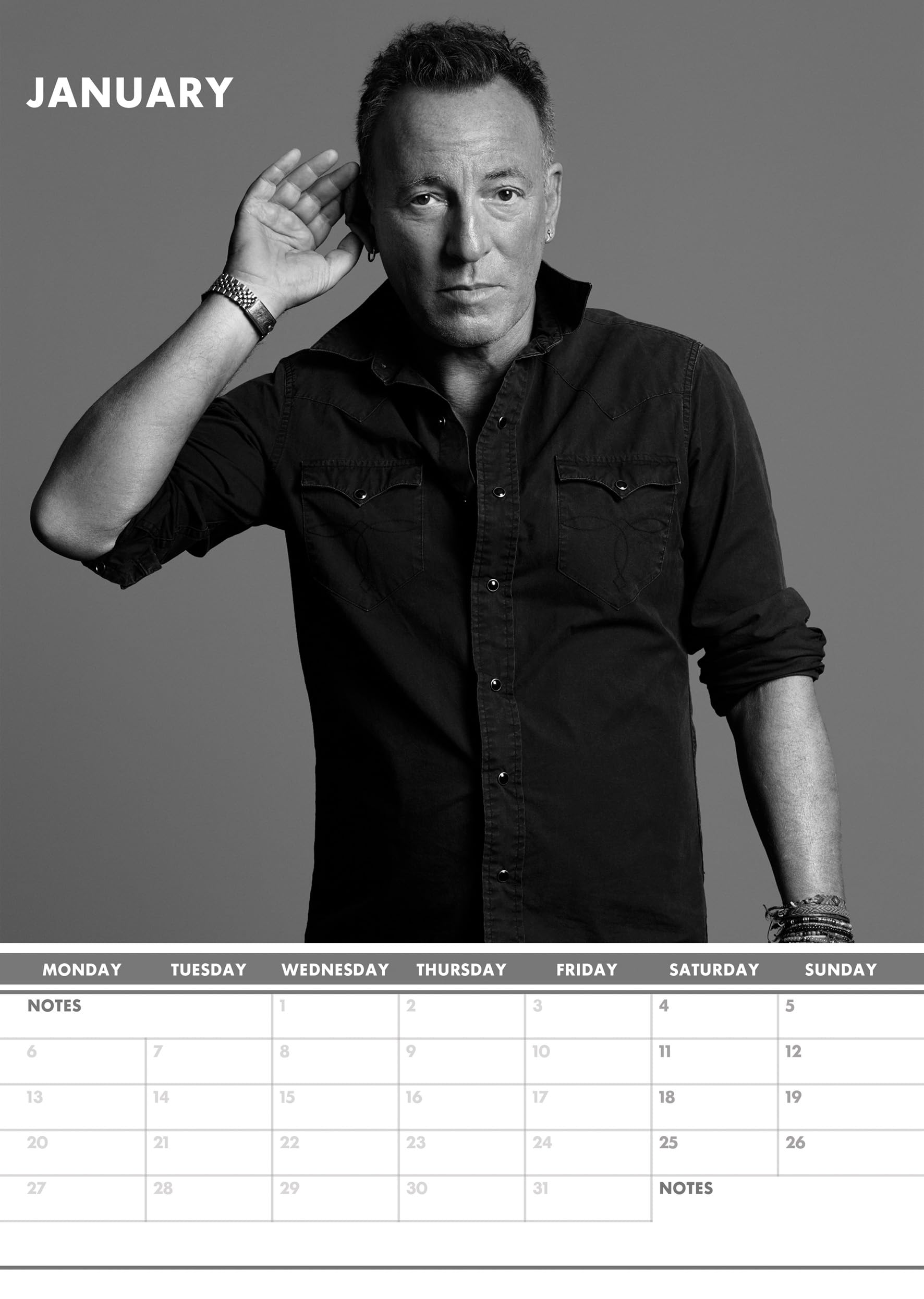 Bruce Springsteen 2025 – A3 Size Wirobound Calendar – BigaMart