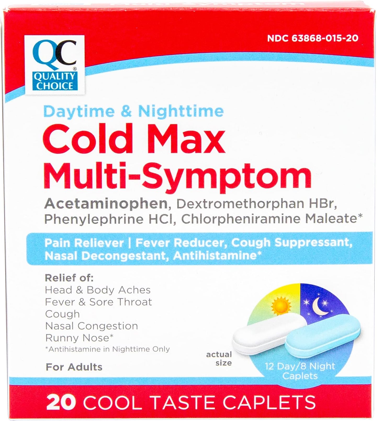 Amazon.com: Quality Choice Day & Night Cold Max Multi-Symptom, Cold ...