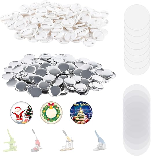 Amazon.com: 500 Sets 32mm/1.25 Inch Button Making Supplies - Round ...