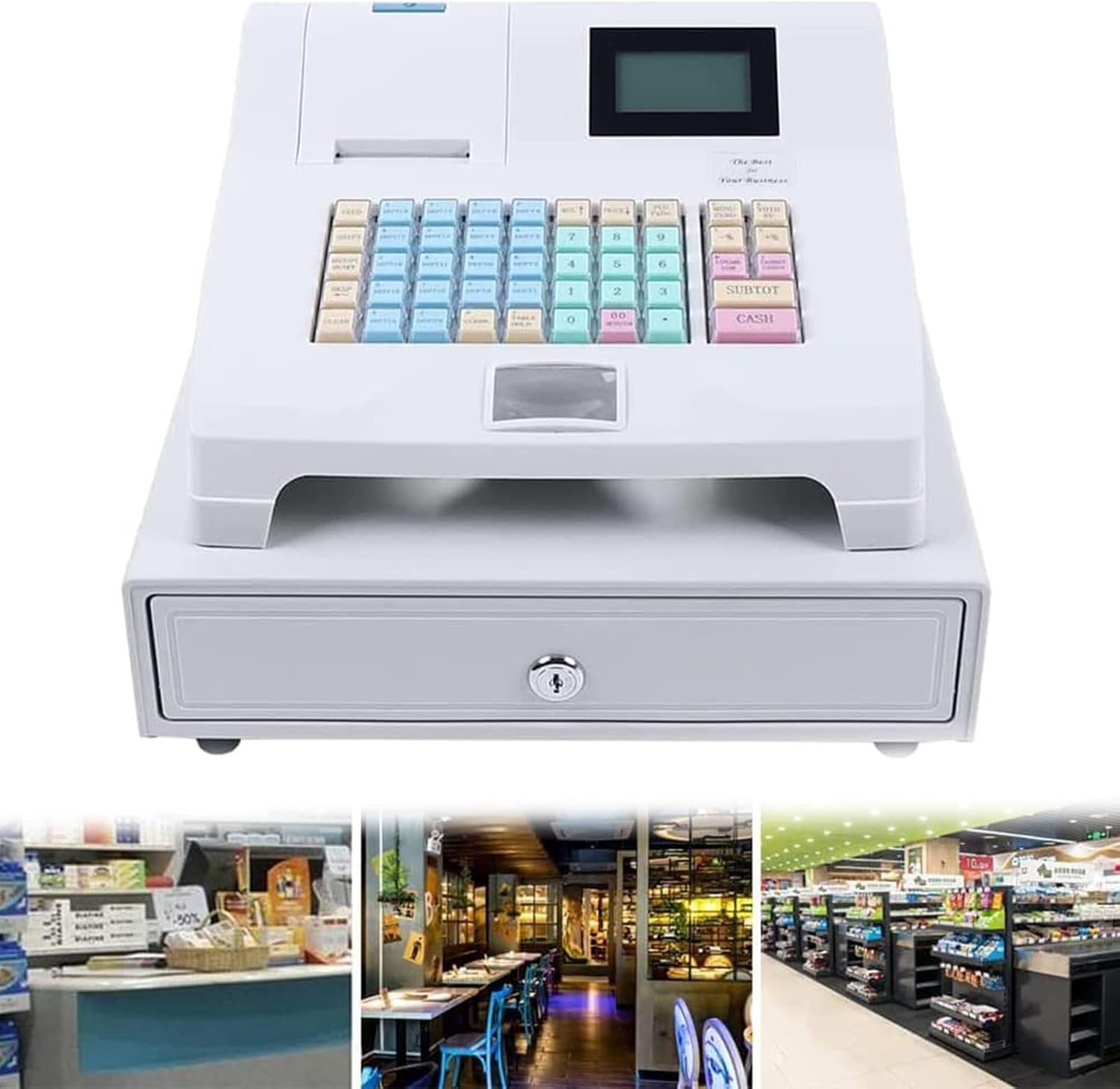 Amazon.co.jp: 48 Keys Electronic Cash Register, Flat Keyboard and ...