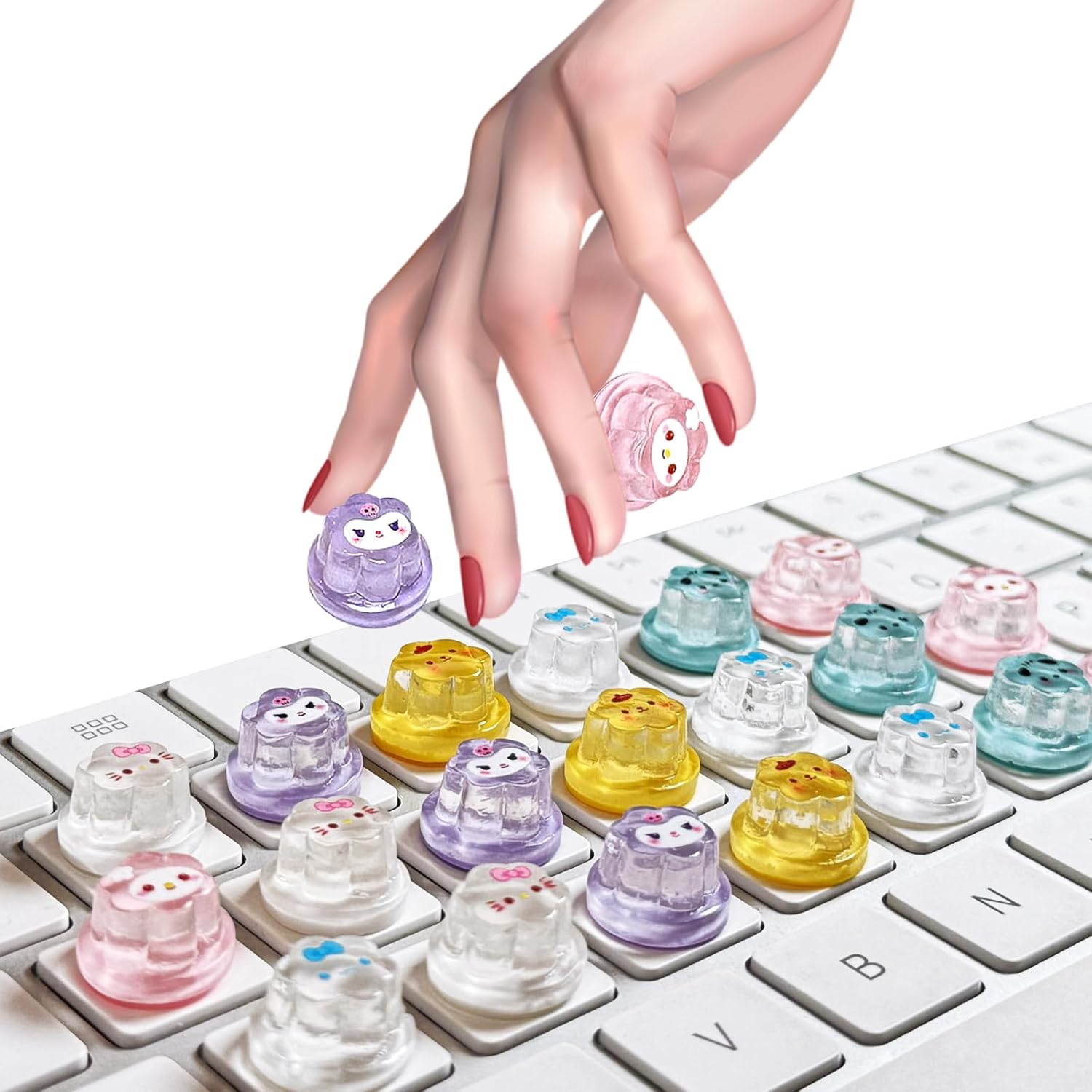 Amazon.com: Hiupgo Raised Keyboard Stickers for Long Nails ...