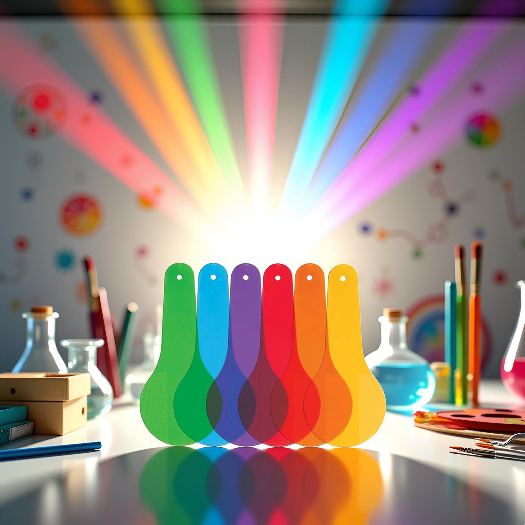 Science For Toddlers 6 Color Paddles Set - Transparent Color Learning ...