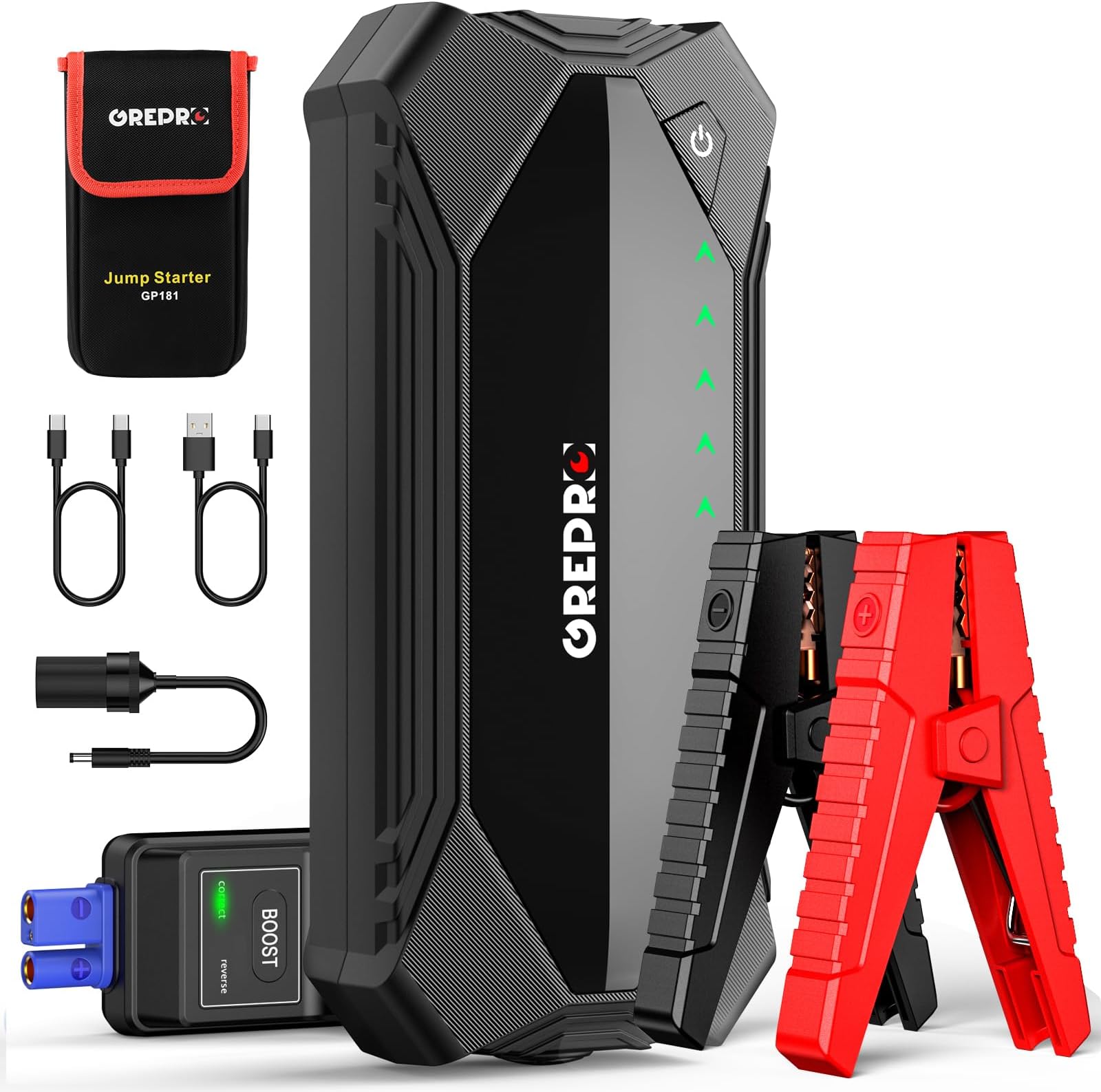 Amazon.com: GREPRO Car Jump Starter, 3000A Car Battery Jump Starter ...
