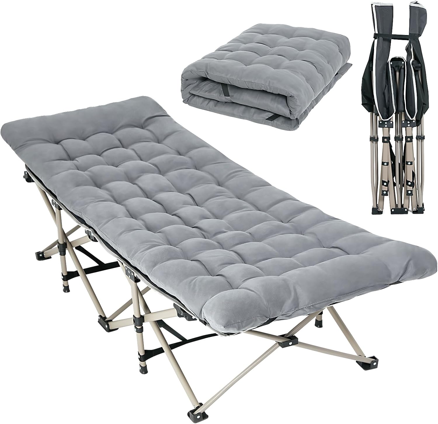 CHENDY Folding Camping Cots for Adults - Most Comfortable, Double Layer ...