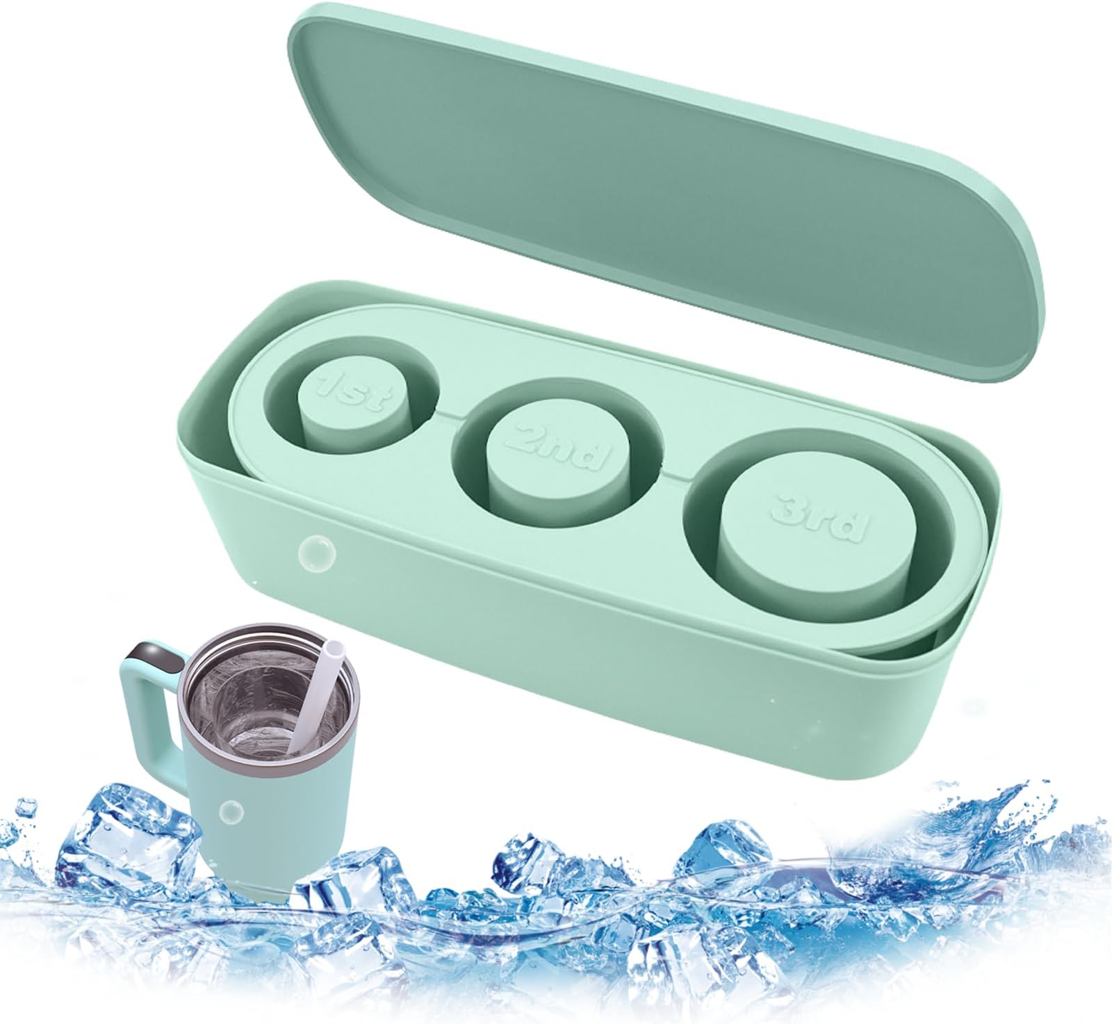 Amazon.com: Ice Cube Tray for Stanley Tumbler, 3 Pcs Ice Mold, Silicone ...