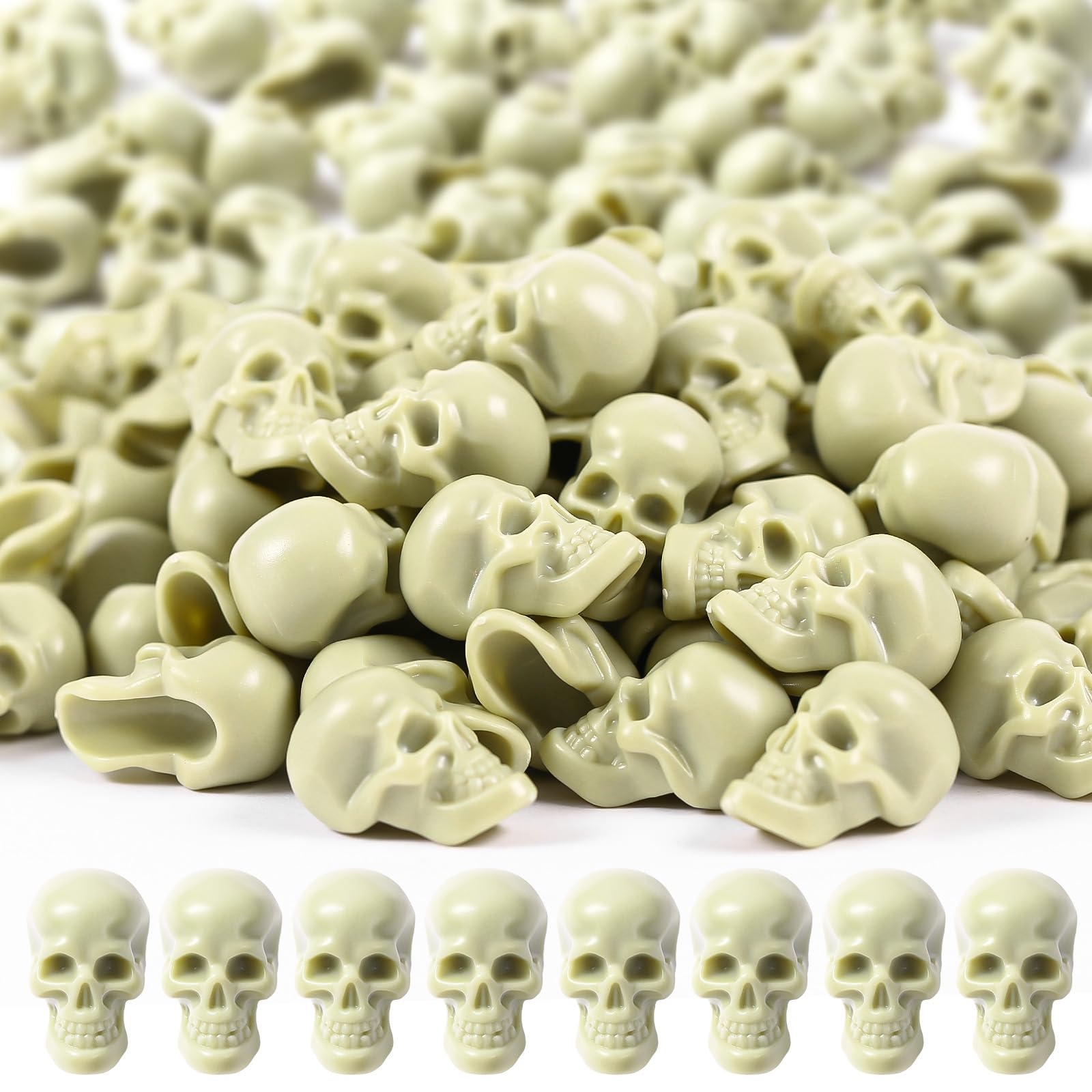 Amazon.com: FUSHENMU 100pcs Mini Plastic Skulls Heads Miniature Skulls ...