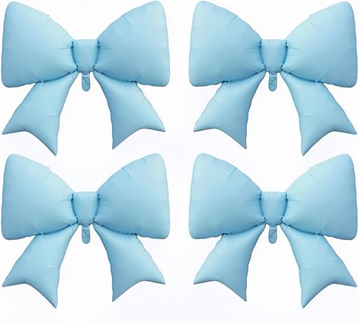 Amazon.com: 4Pcs Gaint Blue Bow Decor Balloons 38 Inch/coquette ...