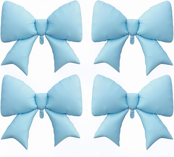 Amazon.com: 4Pcs Gaint Blue Bow Decor Balloons 38 Inch/coquette ...