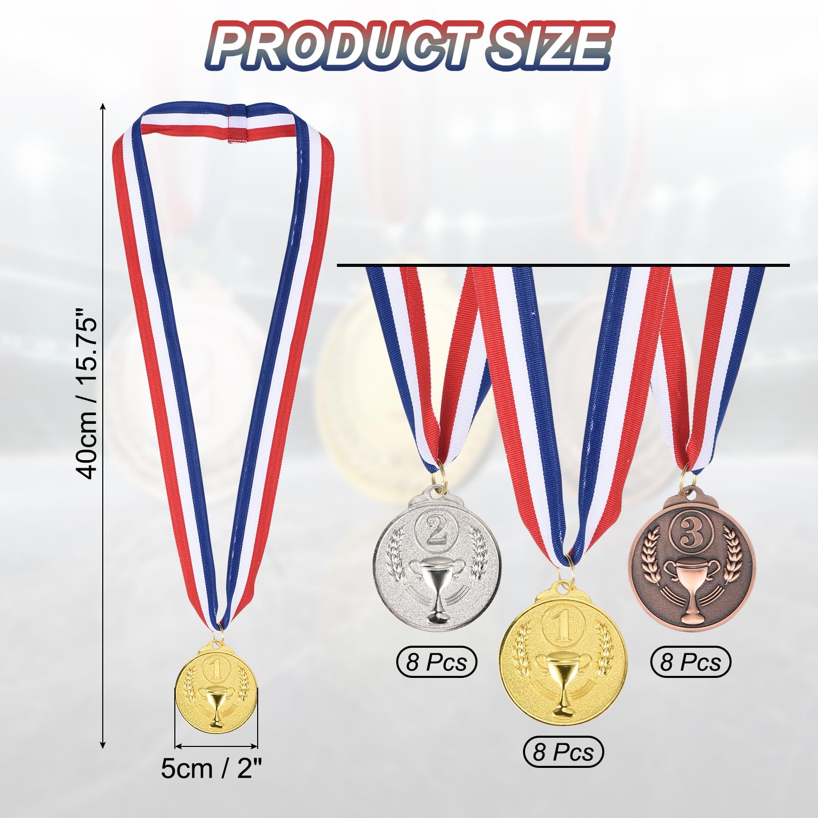 Mini Gold Silver Bronze Award Medals 1.5 Inch With Ribbons PATIKIL Mini ...