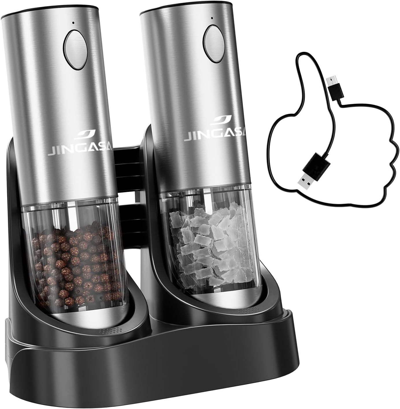 Amazon.com: Electric Salt and Pepper Grinder Set - Rechargeable Pepper ...