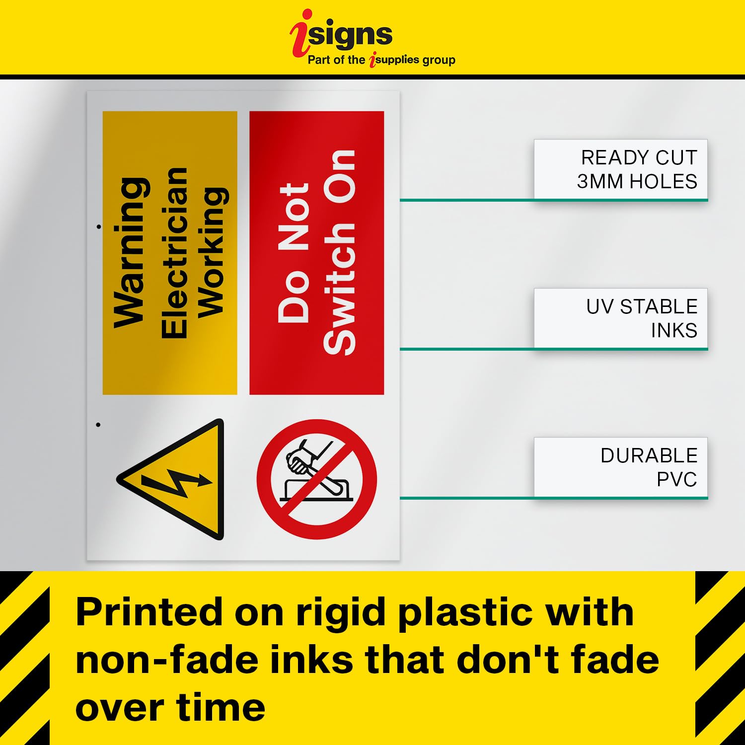 iSigns Warning Signs (Electrician Working Do Not Switch On), A2 Caution ...