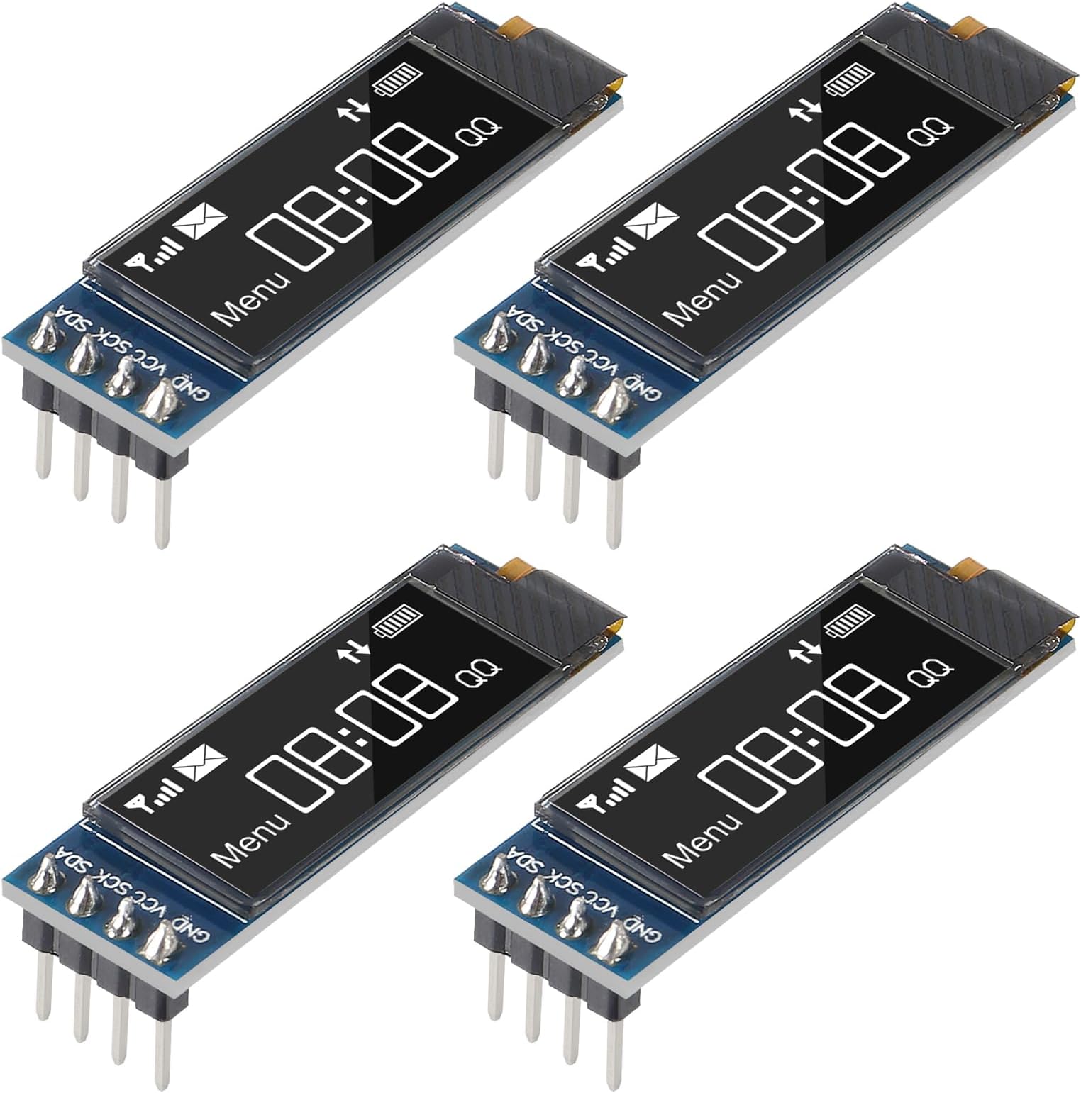 Amazon.com: ACEIRMC 4pcs I2C Display Module 0.91 Inch I2C OLED Display ...