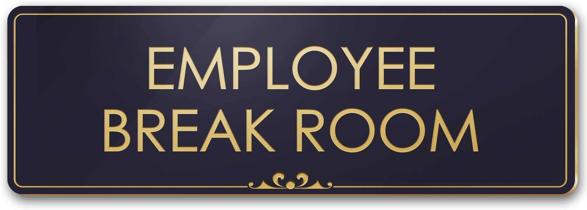 Amazon.com : Employee Break Room Sign, Black/Gold, Engraved, 3" x 9 ...