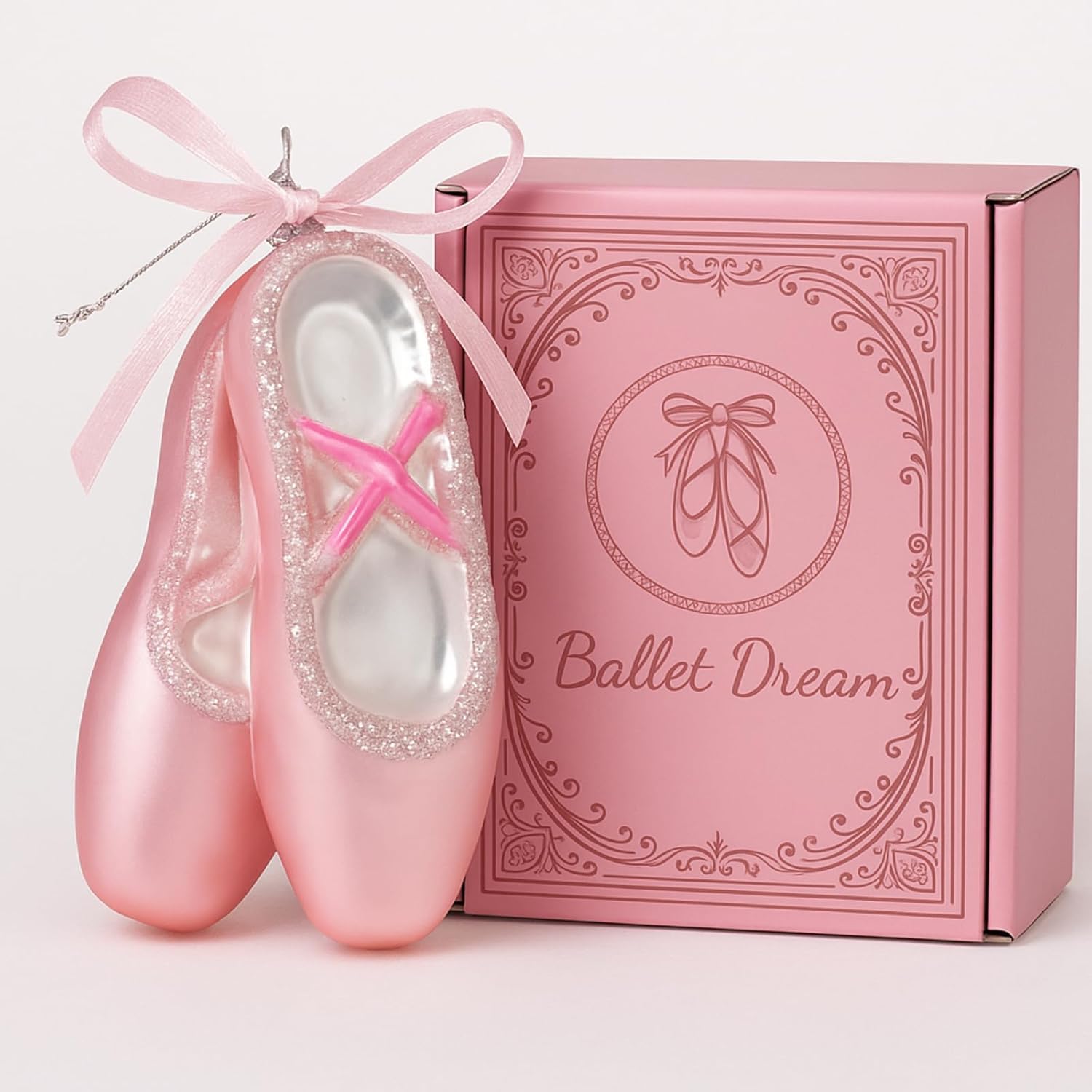 Amazon.com: Soulchen Ballet Shoes Christmas Glass Ornament Pink ...