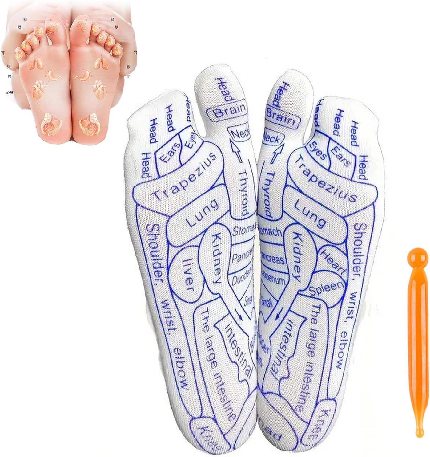 Reflexology Socks Set with Massage Tool - Acupressure Foot Pressure ...