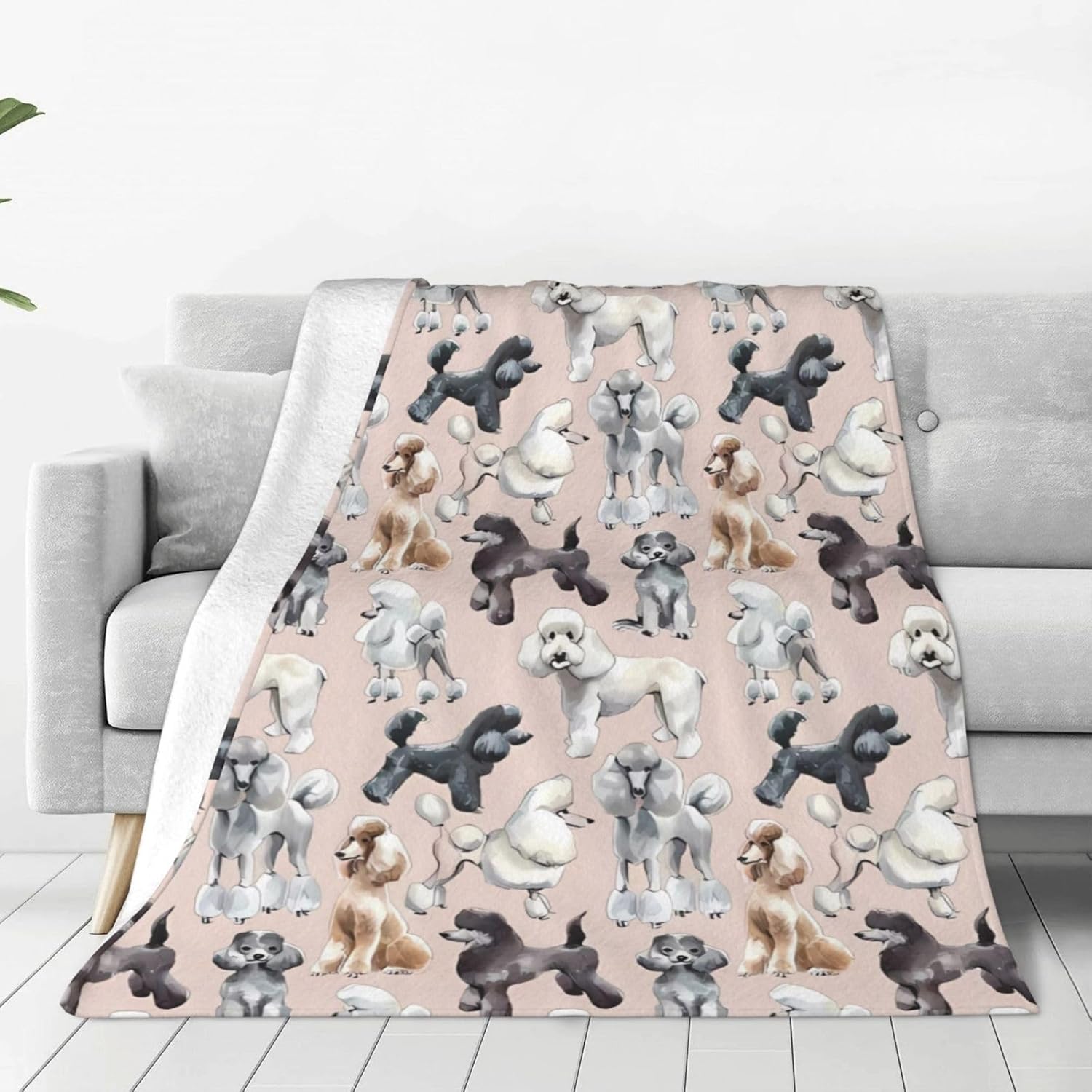 Amazon.com: Poodles Dogs Throw Blanket Microfiber Flannel Fleece ...