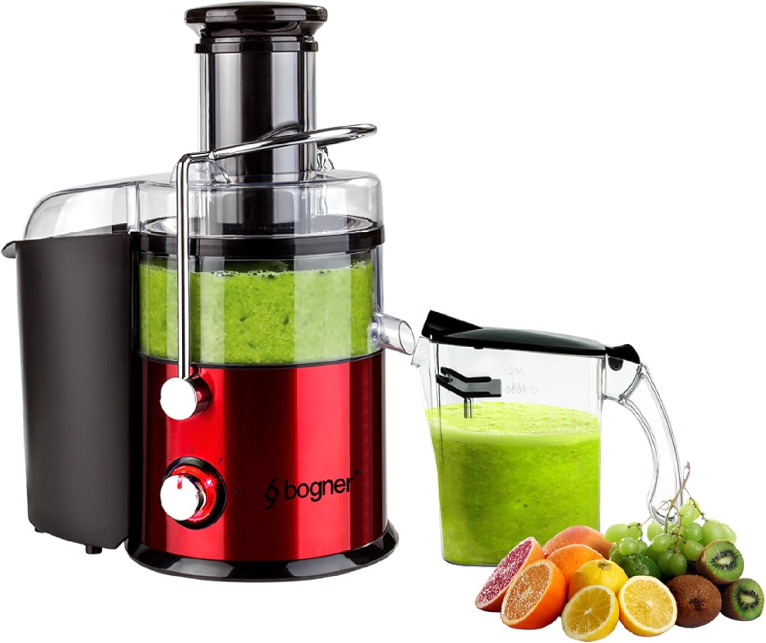 BOGNER Extractor de frutas y verduras centrífugo color rojo, fabricado ...