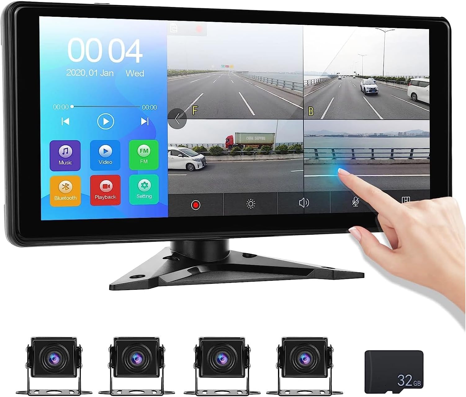 Amazon.com: Hikity 7 Inch Vehicle Backup Camera Monitor only, Quad ...