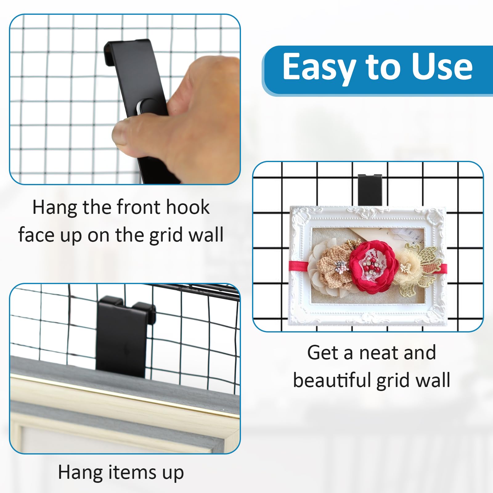 Snapklik.com : Gridwall Hooks, Akamino 50 Pcs Utility Notch Hook For ...