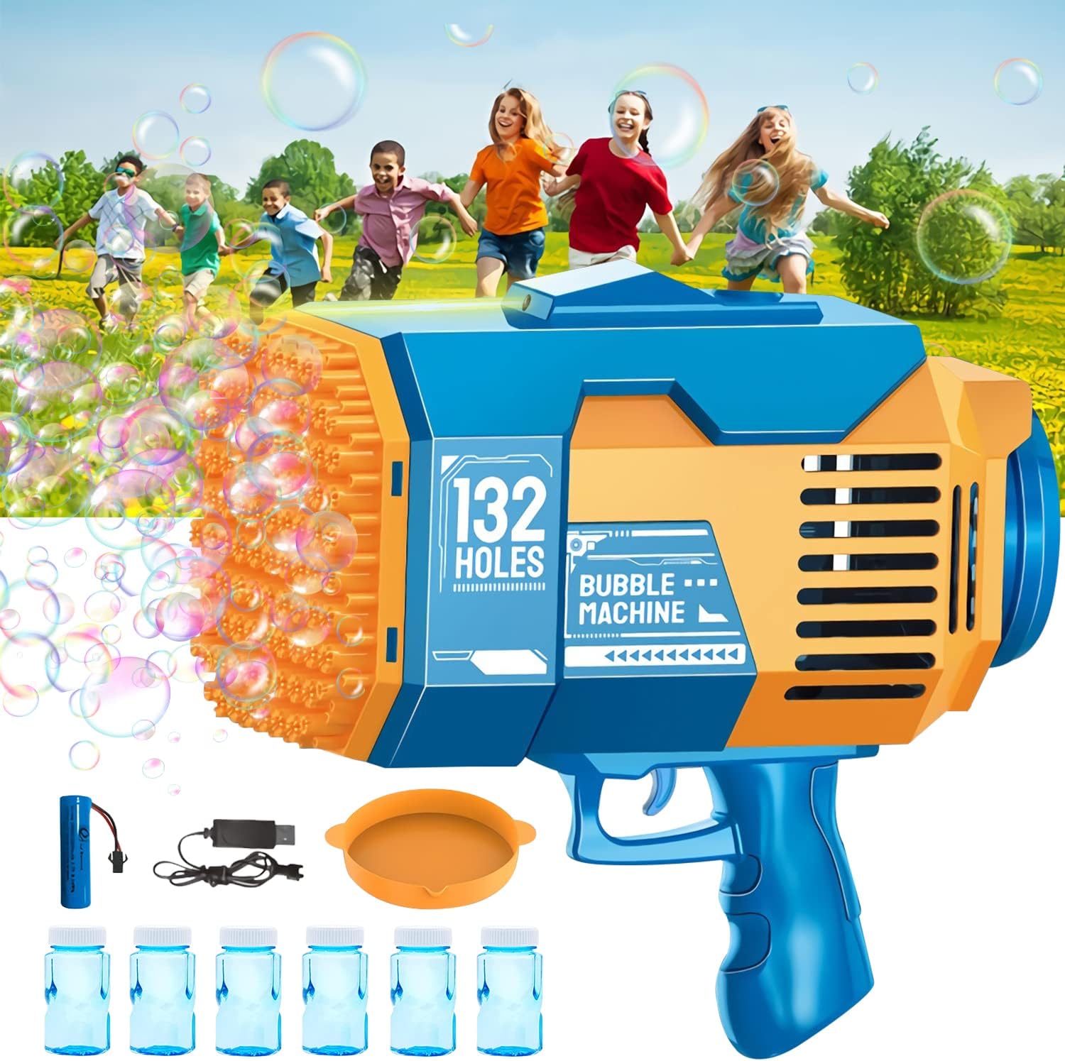 Bazooka Bubble Gun,132 Holes Bubble Blaster Machine Australia | Ubuy
