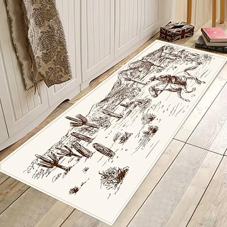 Amazon.com: Kitchen Rug Set Western Country Theme of American Wild West ...