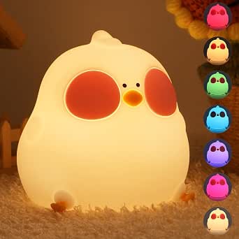 Amazon.com: EVELOMO Cute Chick Night Light for Kids,7 Colors Animal ...