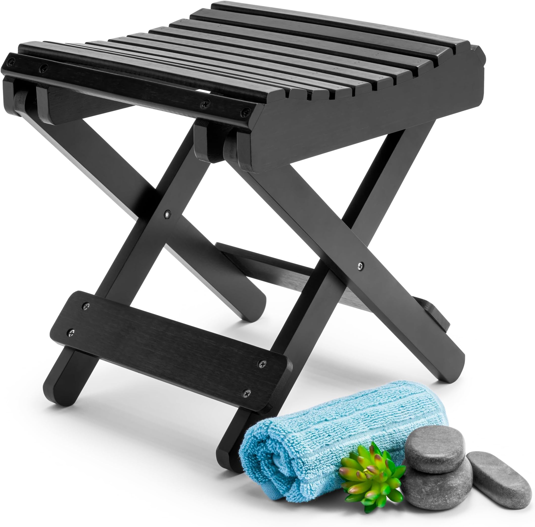 Amazon.com: Sorbus Bamboo Folding Step Stool Bench (Black) - for ...