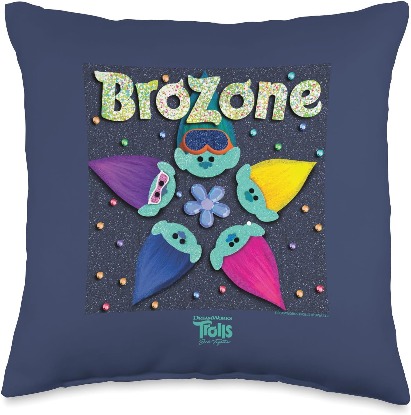 Amazon.com: DreamWorks Trolls Band Together Psychedelic Throw Pillow ...