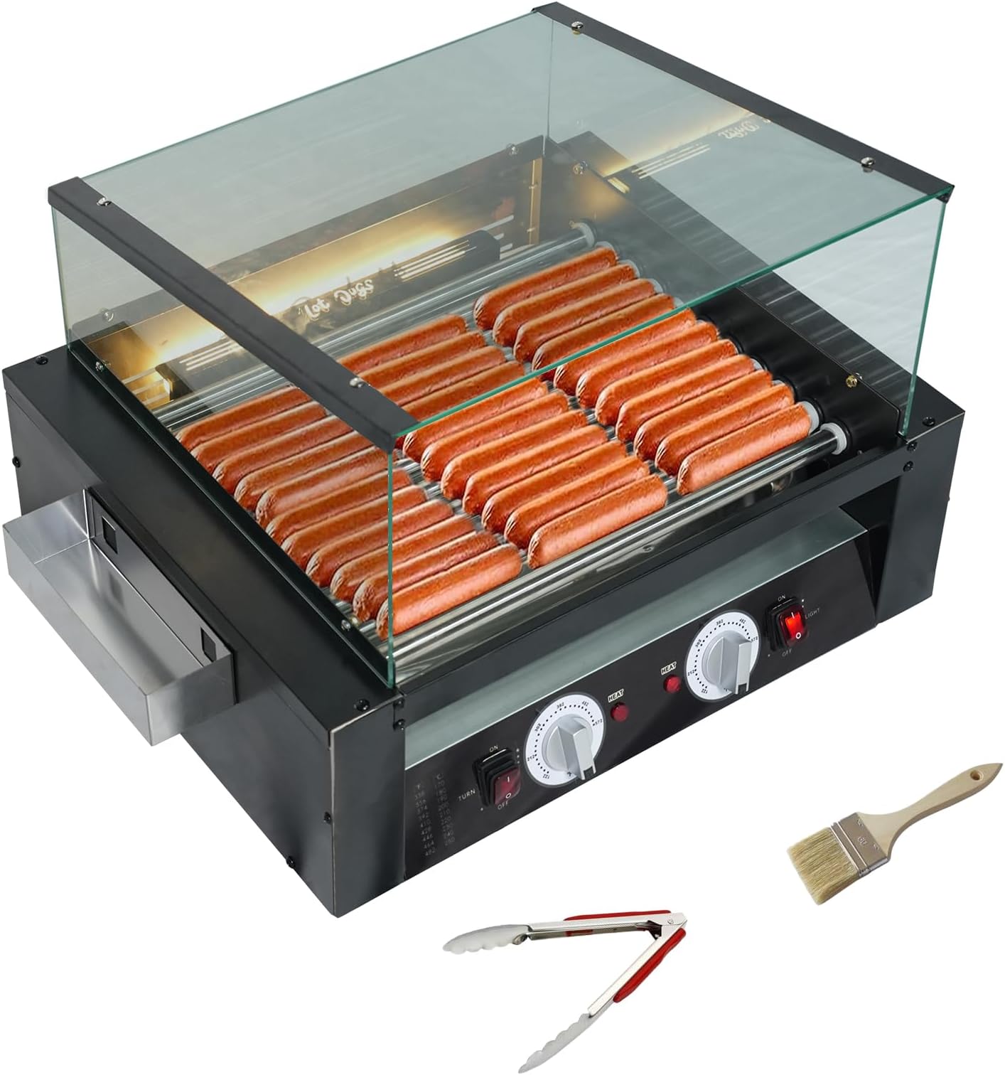 Amazon.com: 1670W Commercial Hot Dog Rollers,11 Rollers 30 Hotdog ...
