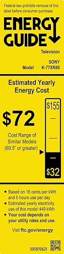 Amazon.com: Sony K77XR80 77 Inch IMAX Enhanced Bravia OLED 4K HDR ...