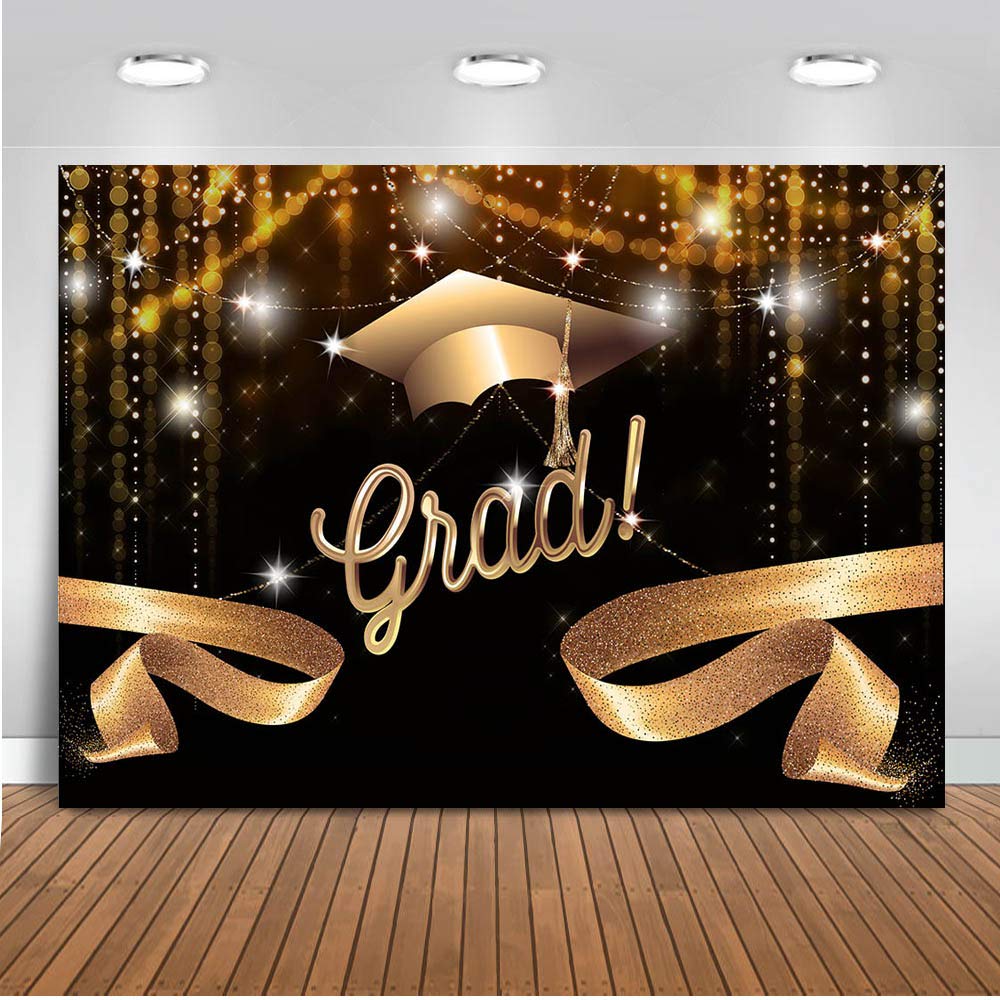Black And Gold Graduation Backdrop