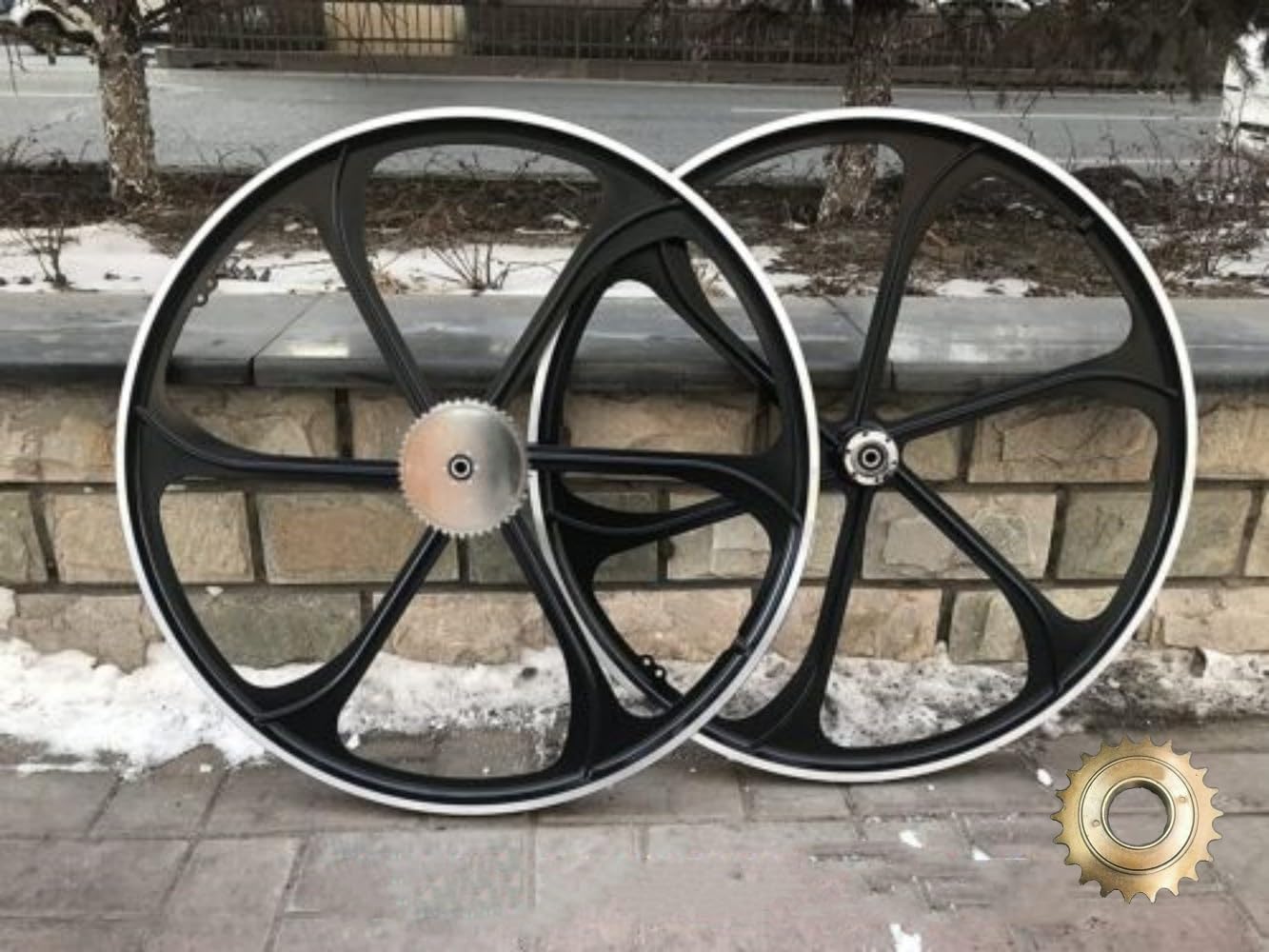 Amazon.com : 29"/700C Aluminum Alloy Black Aluminum Mag Wheels 100 ...